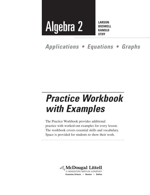 Algebra II Workbook - Wayne County Public Schools - Worksheets Library