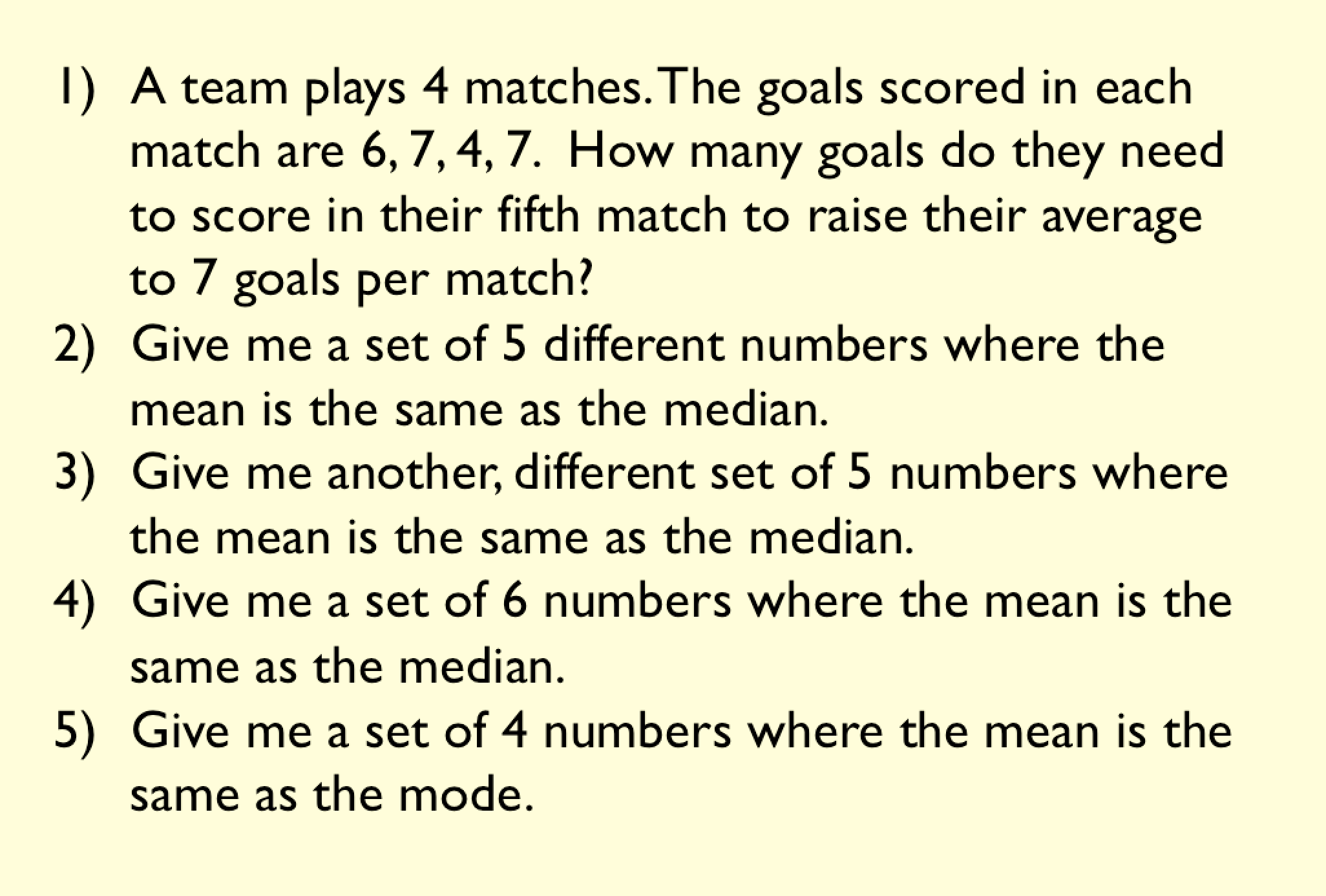 Deeper Questions For Mean Mode Median Mho Maths Worksheets Library