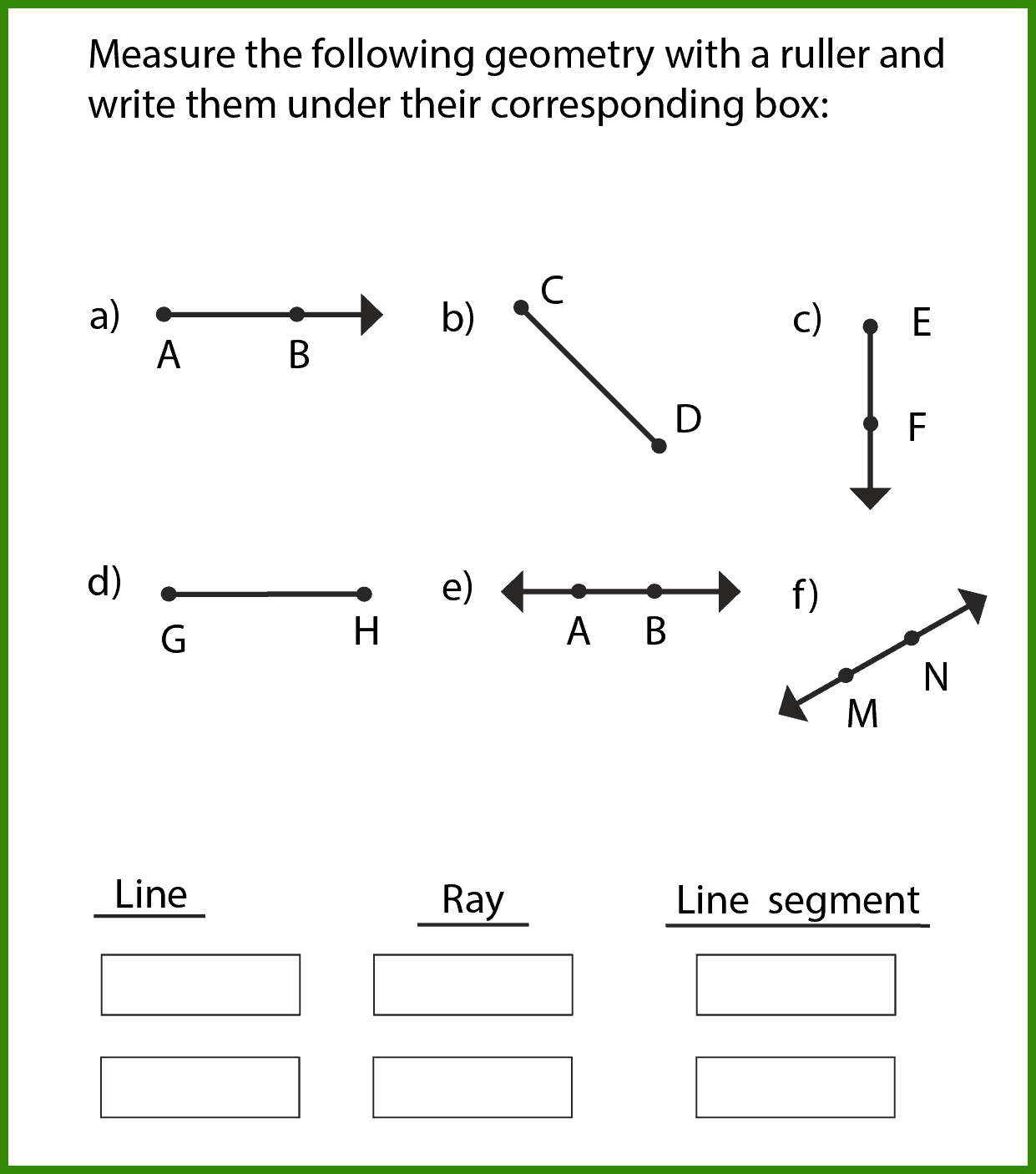 Free Lines Rays and Line Segments Worksheet | 10+ Pages - Worksheets Library