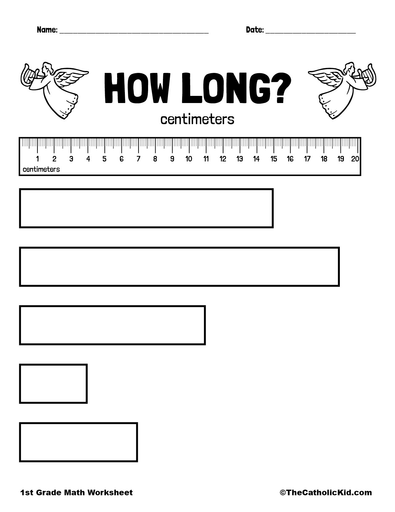 Measuring length activity for Grade 1 - Worksheets Library