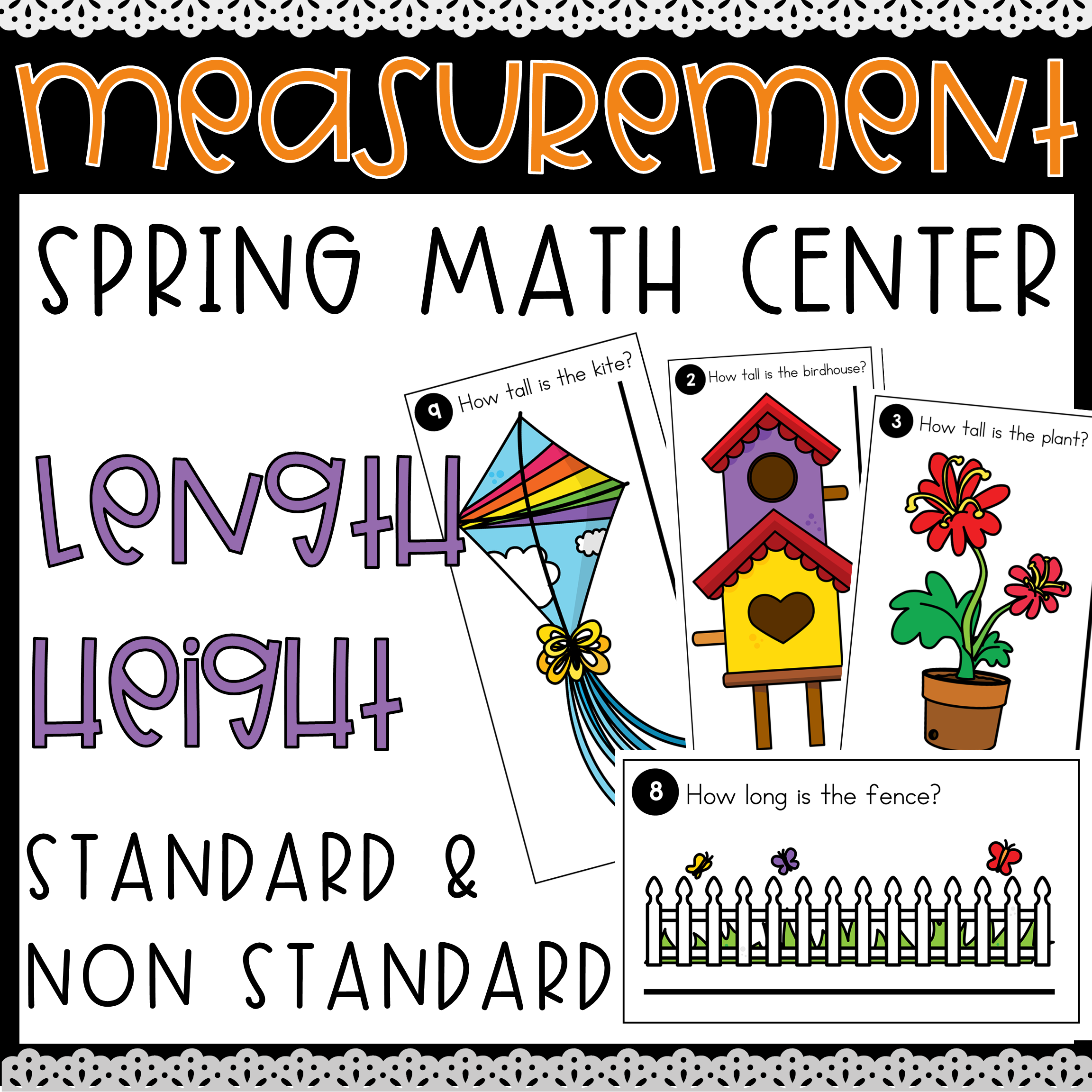 Spring Measuring Task Cards Spring Non Standard Measurement ...