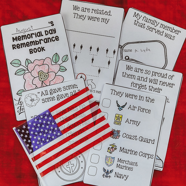 Memorial Day or Veterans Day Family Remembrance Book Kids ...