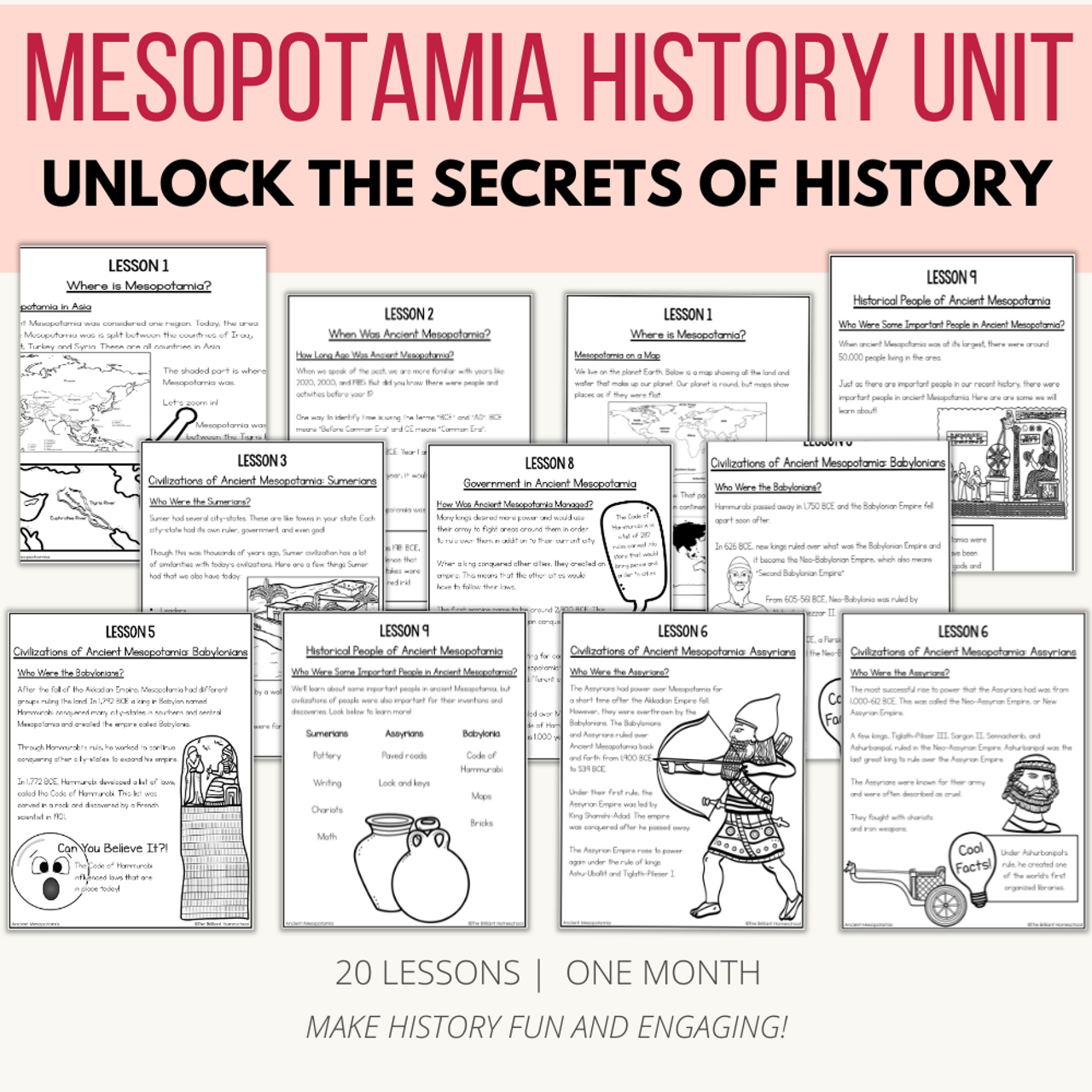 History Study Unit 1 - Mesopotamia - Worksheets Library