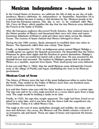 Mexican Independence Day | Printable Texts - Worksheets Library