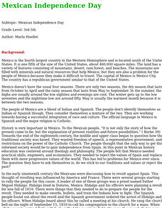 1st Grade Mexican Independence Day Reading Comprehension - Worksheets ...