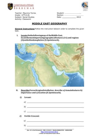 Free middle east map worksheet, Download Free middle east map worksheet png images, Free ...
