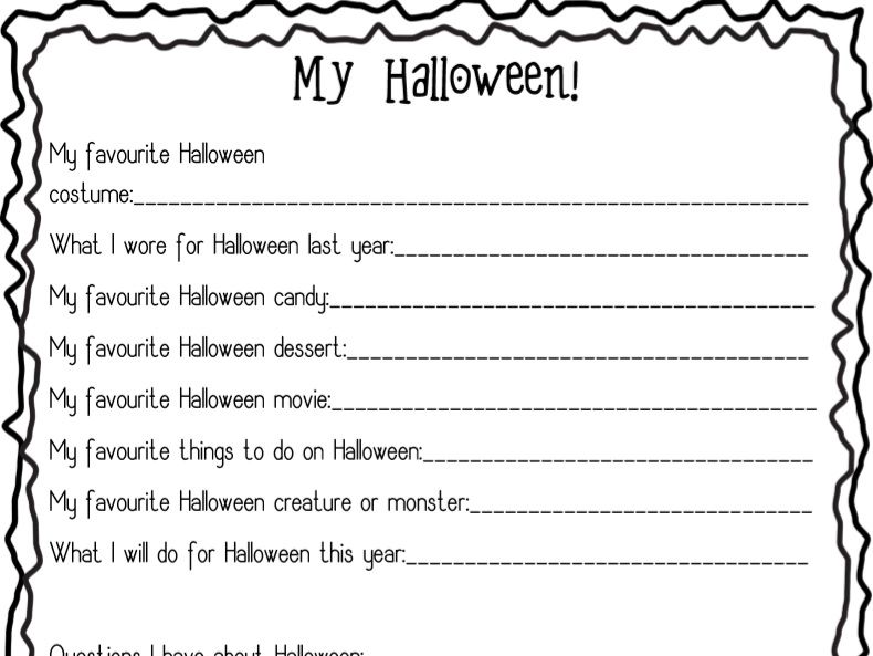Free middle school halloween worksheet, Download Free middle school ...