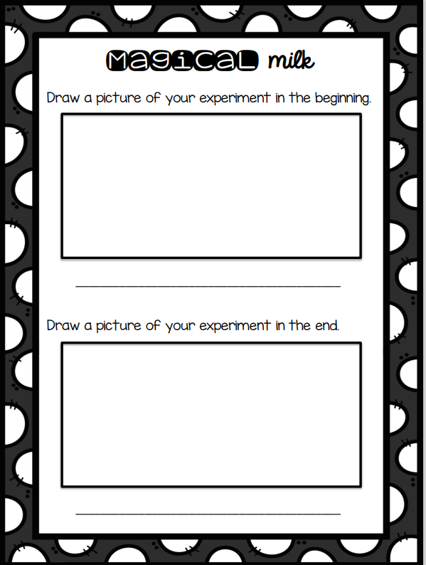 Free milk and food coloring experiment worksheet, Download Free milk ...