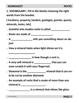 Rocks Minerals Categorization Worksheet - Worksheets Library