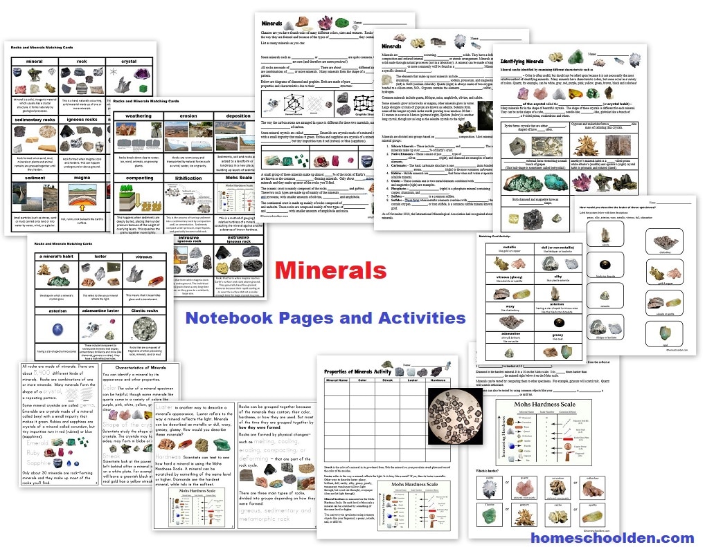 Rocks and Minerals Unit - Homeschool Den - Worksheets Library