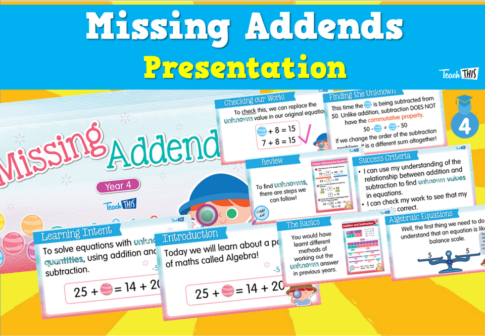 Missing Addends - Presentation :: Teacher Resources and Classroom ...