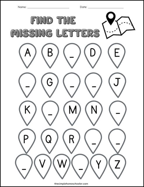 7 Fun & Free Missing Letter Worksheets! - The Simple Homeschooler - Worksheets Library