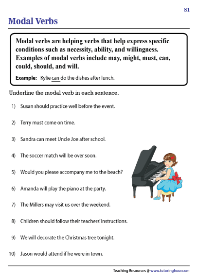 Modal Auxiliary Verbs Worksheets - Worksheets Library
