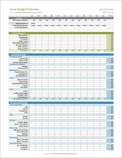 Home Budget Worksheet Template - Worksheets Library
