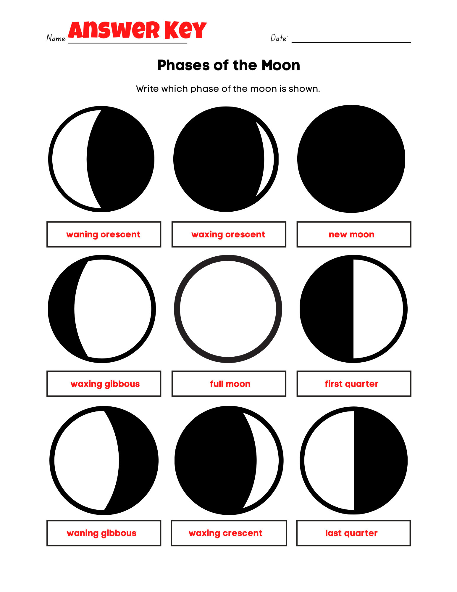 Phases Of The Moon Worksheet K5 Learning Worksheets Library Phases Of The Moon Worksheet K5 Learning Worksheets Library