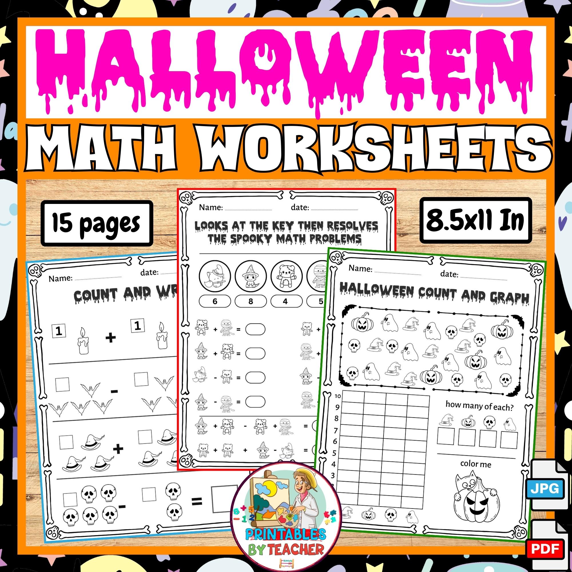 Halloween Math Worksheets and Fall Pumpkin Activities | October ...