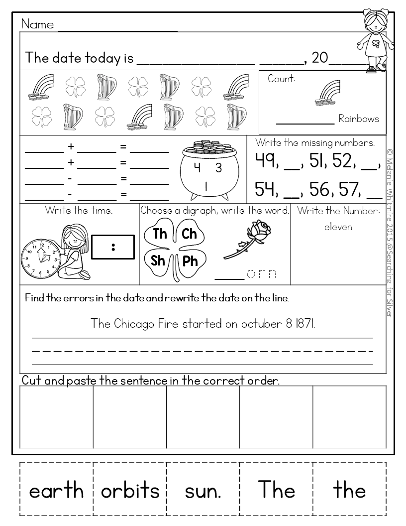 March Morning Work 1st Grade Worksheets Library March Morning Work 1st Grade Worksheets Library