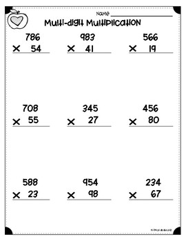 Multi-Digit Multiplication Worksheets (4.NBT.B.5 & 5.NBT.B.5 ...