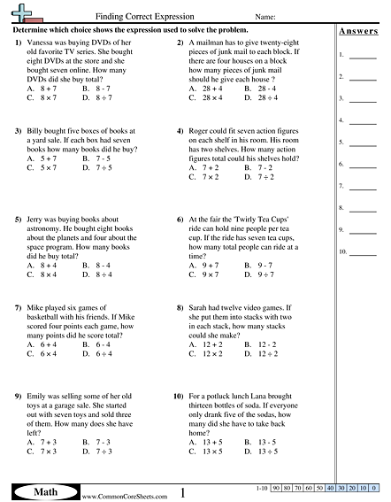 Multistep Worksheets | Free - CommonCoreSheets - Worksheets Library