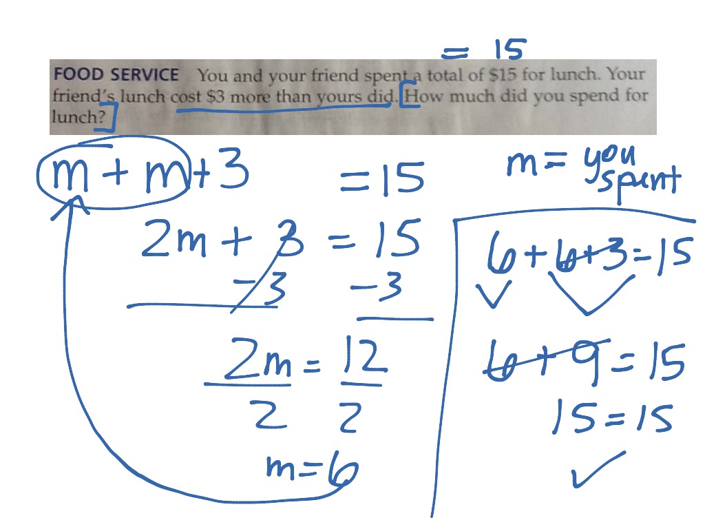 Writing Two Step Equations Two Step Equations Word Problems