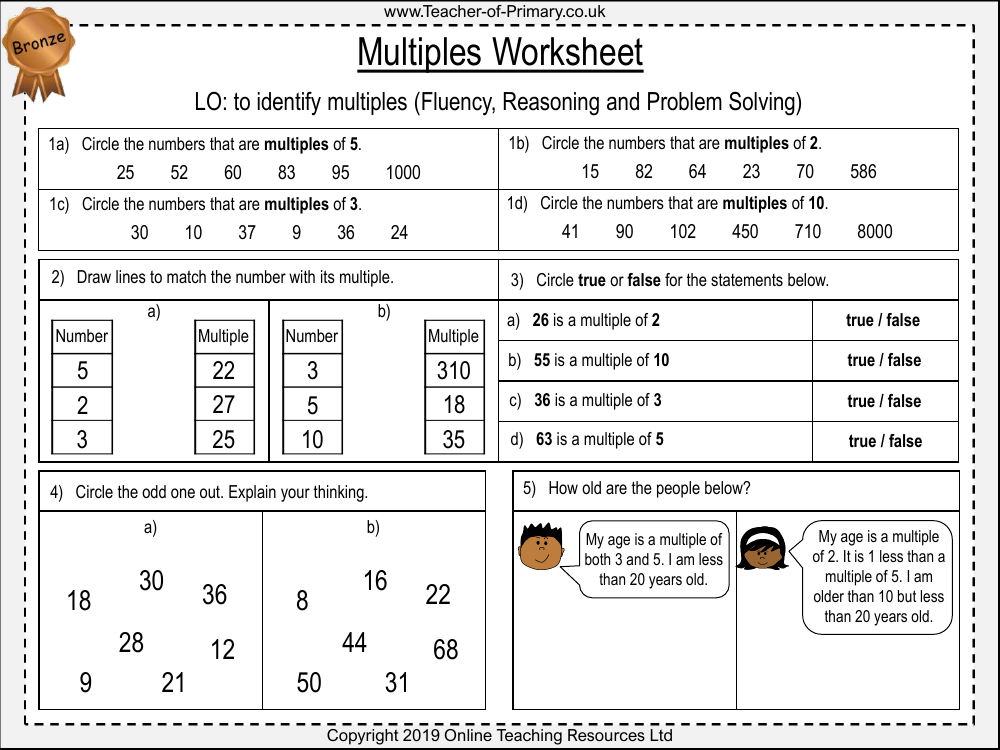 Multiples Worksheet Maths Year 5 Worksheets Library Multiples Worksheet Maths Year 5 Worksheets Library