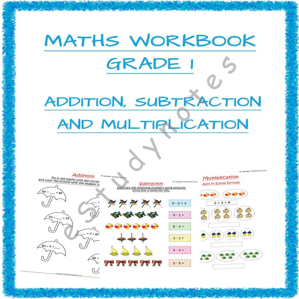 Addition Subtraction And Multiplication Workbook Grade 1 Maths