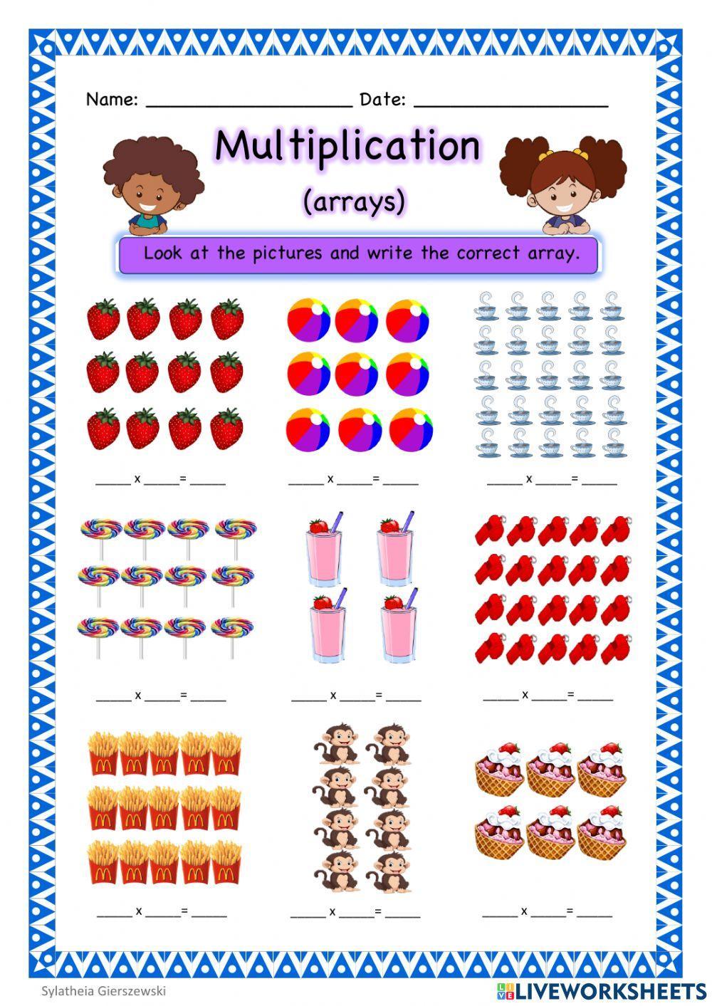 Multiplication Arrays Worksheets Homework Activity Twinkl