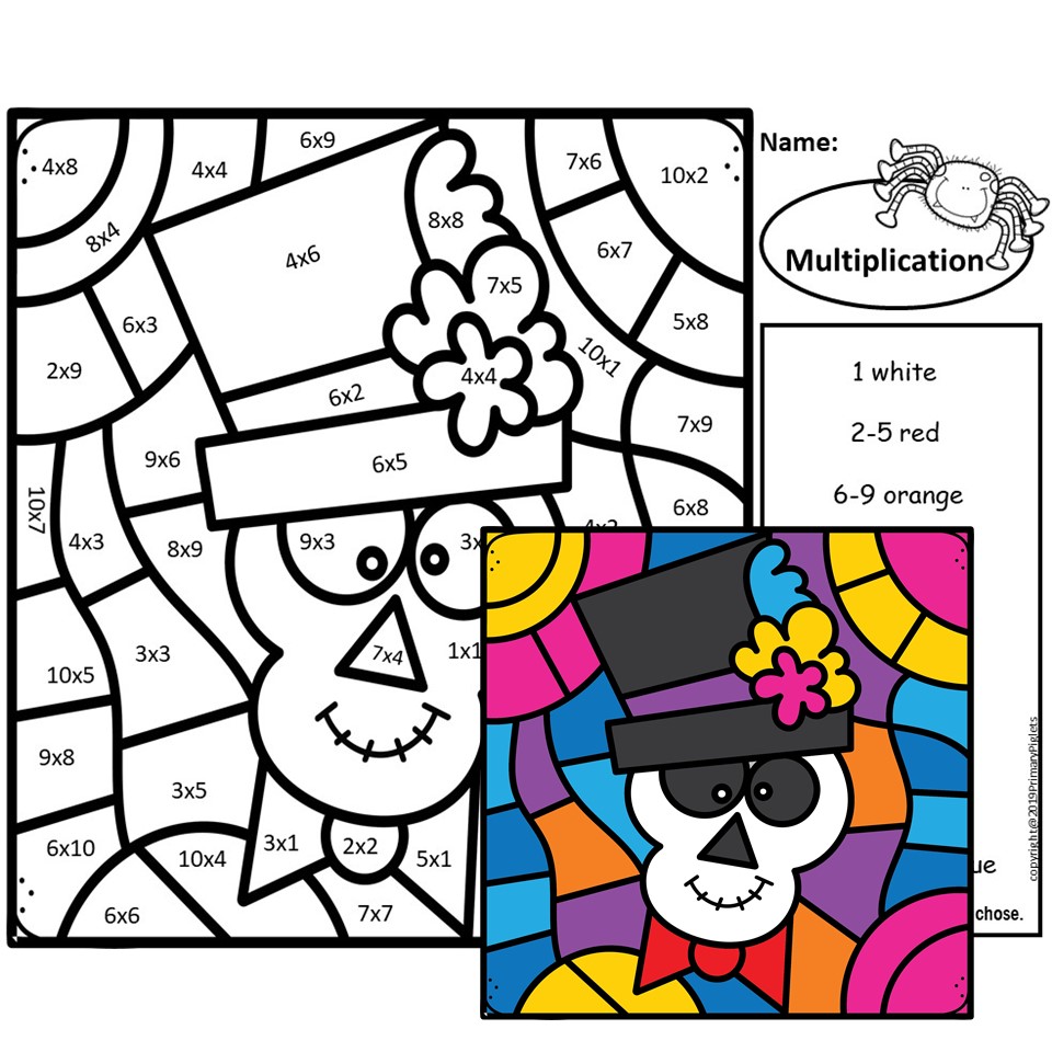Halloween Multiplication Color by Number | Made By Teachers ...