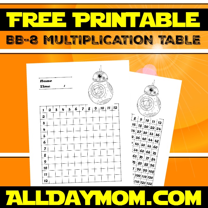 Free Printable Star Wars Math Worksheets! BB-8 Multiplication ...