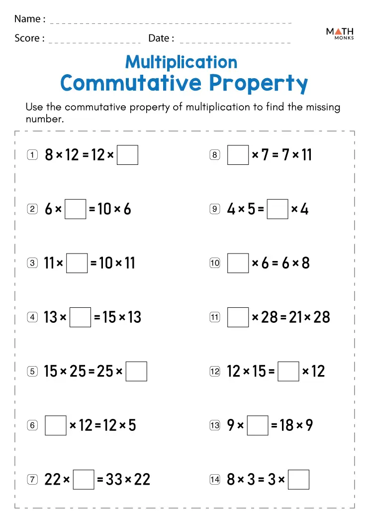 Commutative Property Of Multiplication Worksheets Math Monks Commutative Property Of Multiplication Worksheets Math Monks