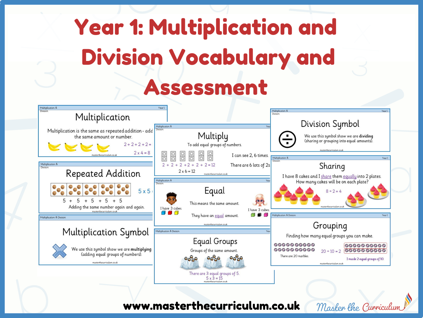Year 1- Multiplication and Division Vocabulary and Assessment ...