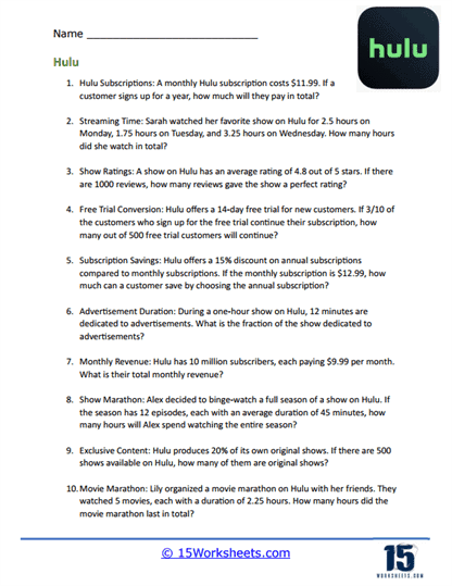 Decimal Word Problems Worksheets - 15 Worksheets.com - Worksheets Library