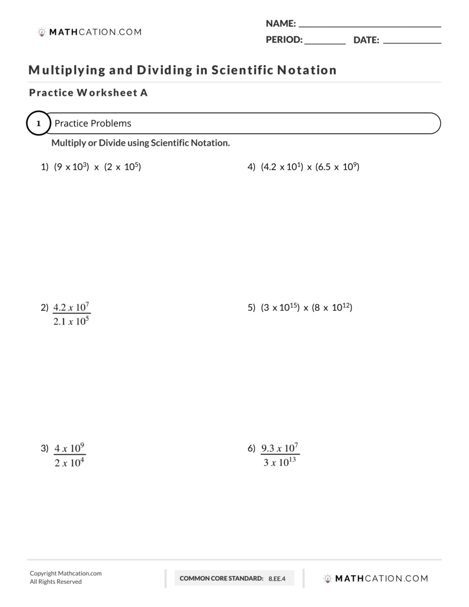 Free Multiplying And Dividing Scientific Notation Worksheet Download Free Multiplying And