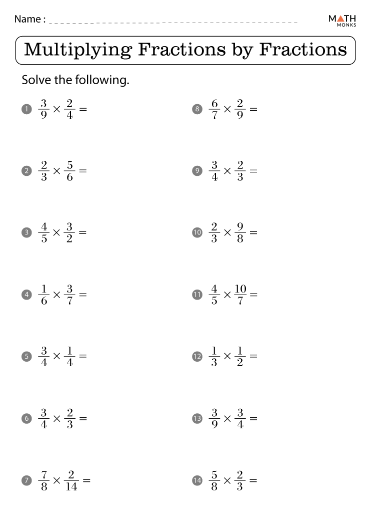 Multiplying Fractions Worksheets with Answer Key - Worksheets Library