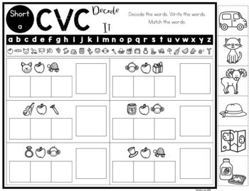 CVC Words Worksheets | CVC Word Decoders | CVC Mystery Words ...