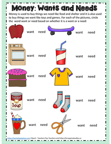 Needs and Wants Worksheets - 15 Worksheets.com - Worksheets Library