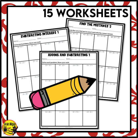 Adding And Subtracting Negative Numbers Variation Theory Worksheets