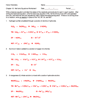 Net Ionic Equations Pogil Answers Pdf - Fill Online, Printable ...