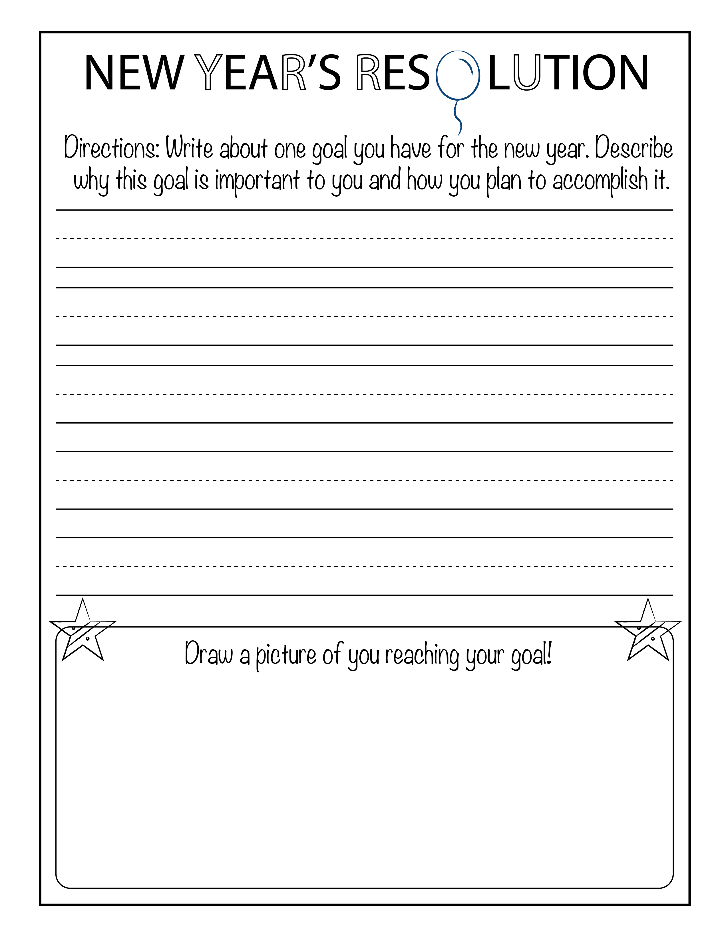 New Years Resolutions Worksheet for 3rd - 5th Grade | Lesson Planet ...