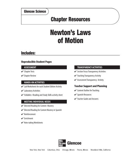 Chapter 23 Resource: Newtons Laws of Motion - Worksheets Library