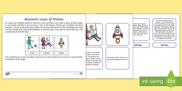 Newtons Laws of Motion Worksheet Foldable (teacher made) - Worksheets ...