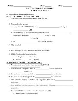 Newtons Laws of Motion Maze Worksheet [Print and Digital for ...