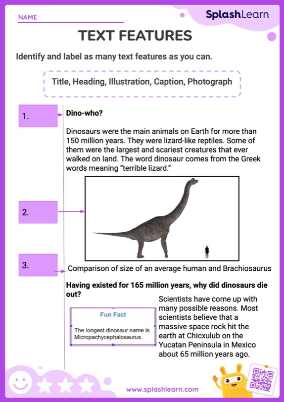 Identify and Label the Text Features - ELA Worksheets - SplashLearn - Worksheets Library