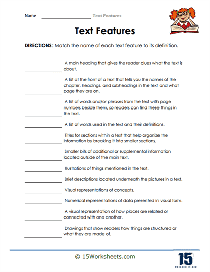 Text Features Worksheets - 15 Worksheets.com - Worksheets Library