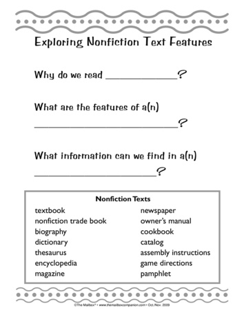 Printable 3rd Grade Nonfiction Text Feature Worksheets | Education.com - Worksheets Library