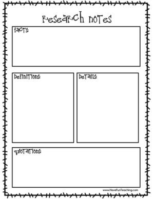 Informational Text Note-Taking Worksheet - Have Fun Teaching - Worksheets Library