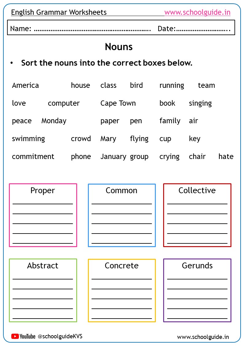 Grade 1 Noun Worksheets Free Printables English Worksheets Grade 1 Noun Worksheets Free Printables English Worksheets