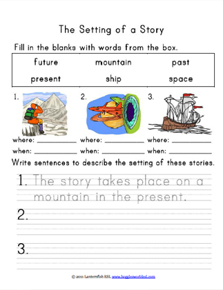 Setting Of A Story Writing - Worksheets Library