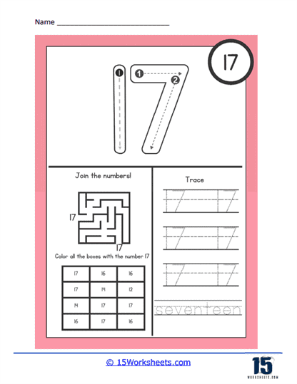 Number 17 Worksheet - Worksheets Library