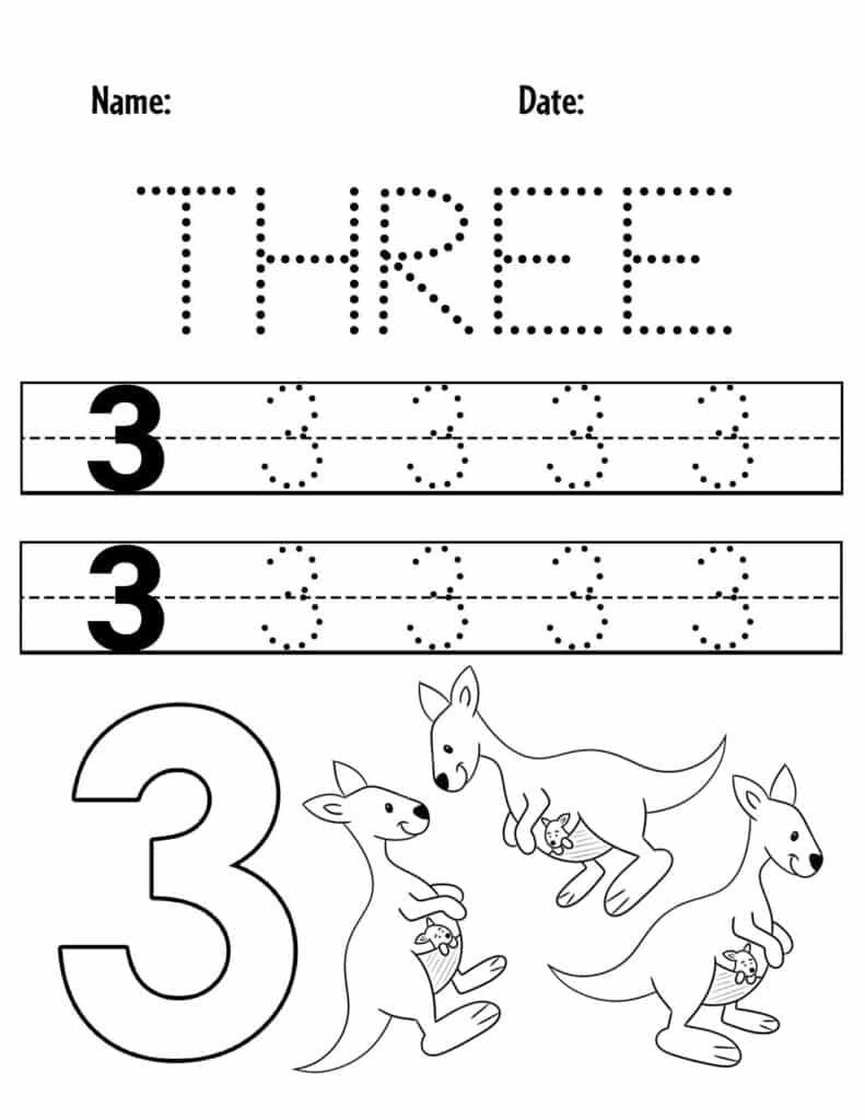 FREE Number 3 Worksheets for Preschool ⋆ The Hollydog Blog - Worksheets ...